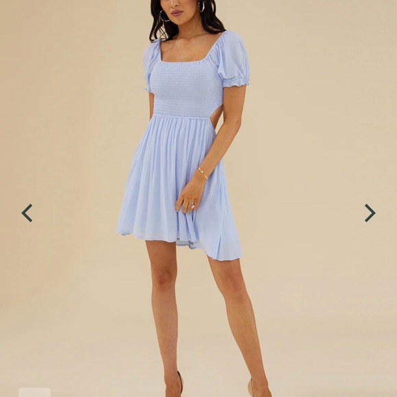Rachel Parcell | Dresses | Rachel Parcell Open Back Smocked Mini Dress ...